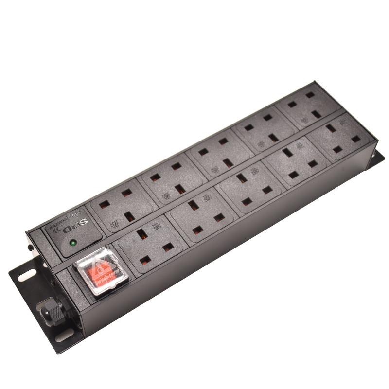 2U rack mounted PDU power distribution device, 10 bit British standard ...