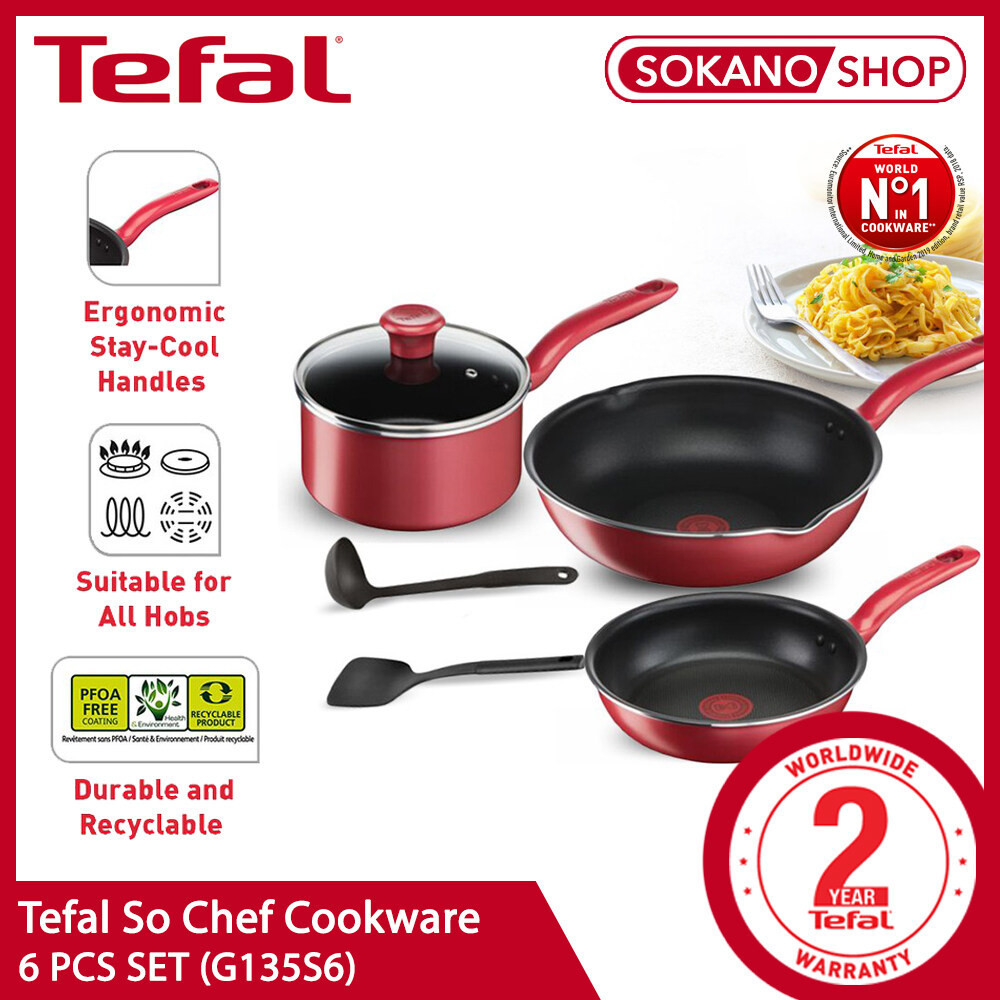 Tefal So Chef 6 Pcs Induction Cookware Set- G135S6 (FP21 + DFP28 + SCP ...