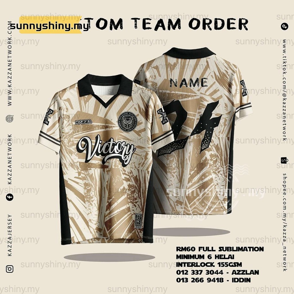 Baju Jersey Custom Nama Dan Nombor Murah Viral Victory Jersey Kazza ...