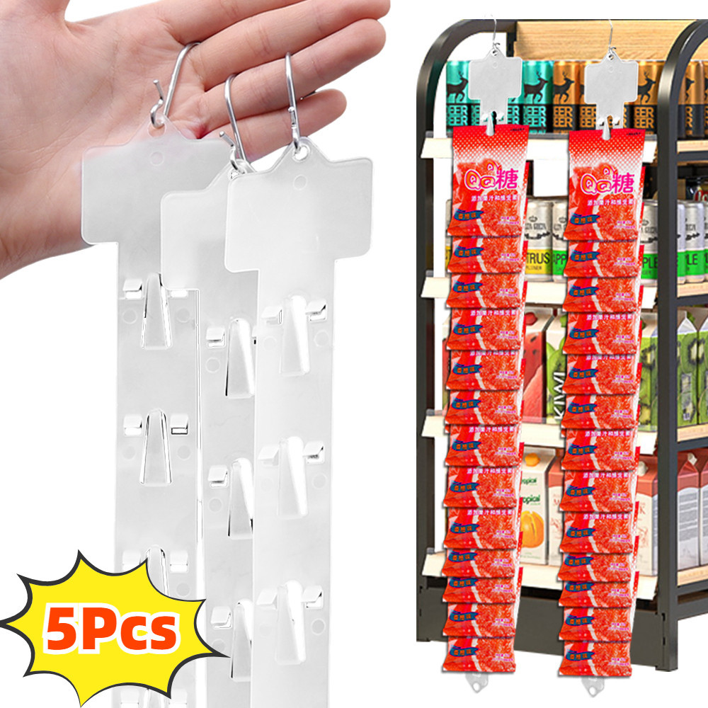 5Pcs Food Storage Hanging Strips with Hooks Universal Convenience Store ...