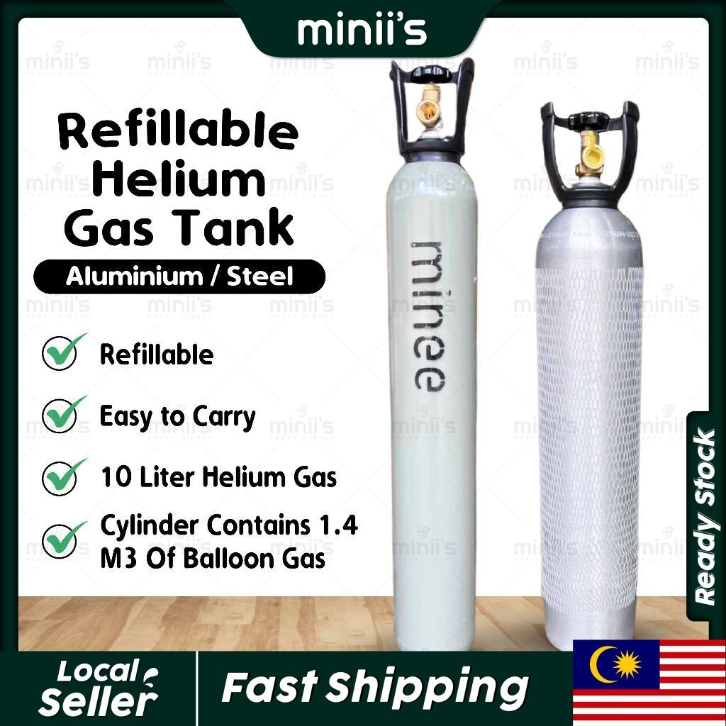 Minii's Refillable Helium Tank + Helium Gas 10L Helium Cylinder ...
