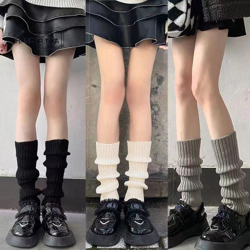 honeypanda Lolita Leg Warmers Women Long Socks Wool Knitted Foot Cover ...