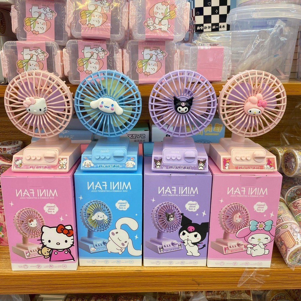Cute Sanrio Anime Desktop Fan with Adjustable Charging Power Fan ...
