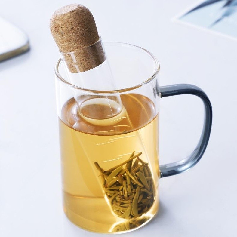 Tea Filter Glass Strainer Transparent glass test tube Heat Resistant ...