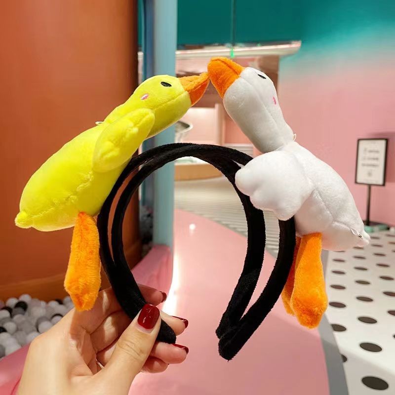 Funny Big White Goose Headband Cute Swan Cartoon Doll Headwear Super ...