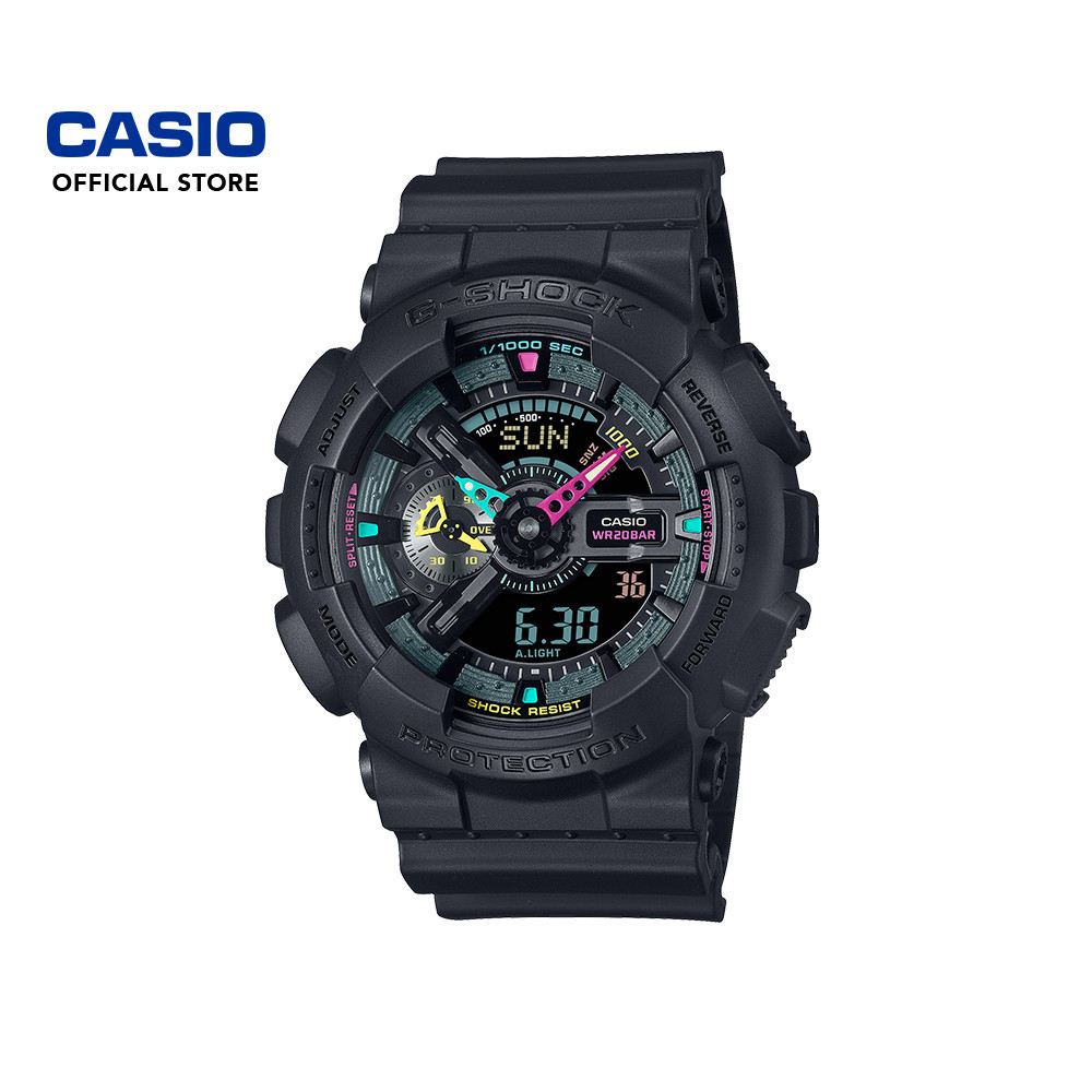 Casio G-Shock Multi-Fluorescent Accents Series GA-110MF-1A Black Resin ...