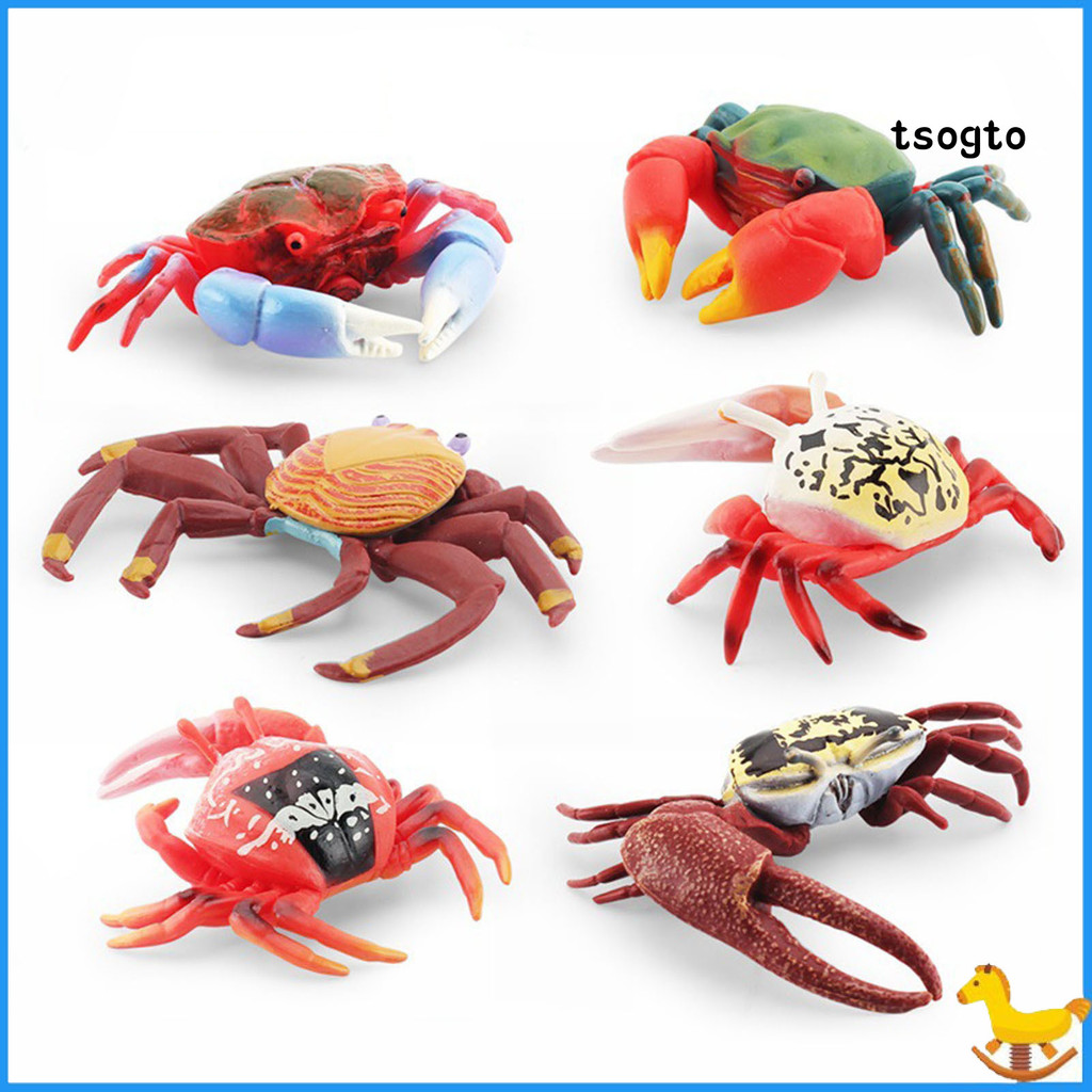 [Toto] Crab Figurine Simulated Fiddler Crab Sally Crabs Miniature Solid ...