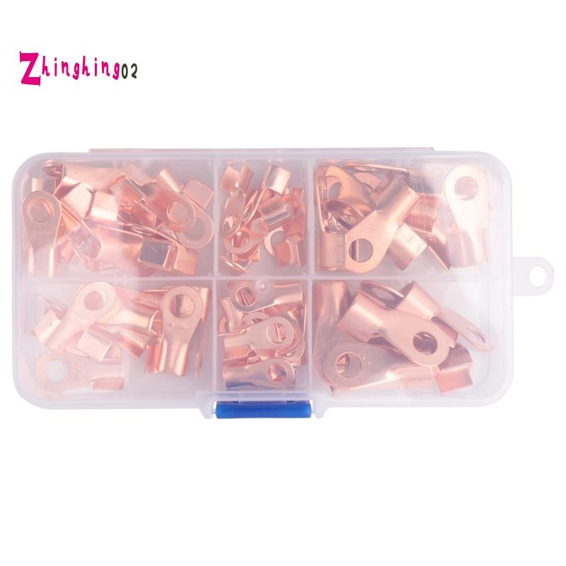Open Barrel Copper Ring Lug Terminals Wire Crimp Connector Assortment ...