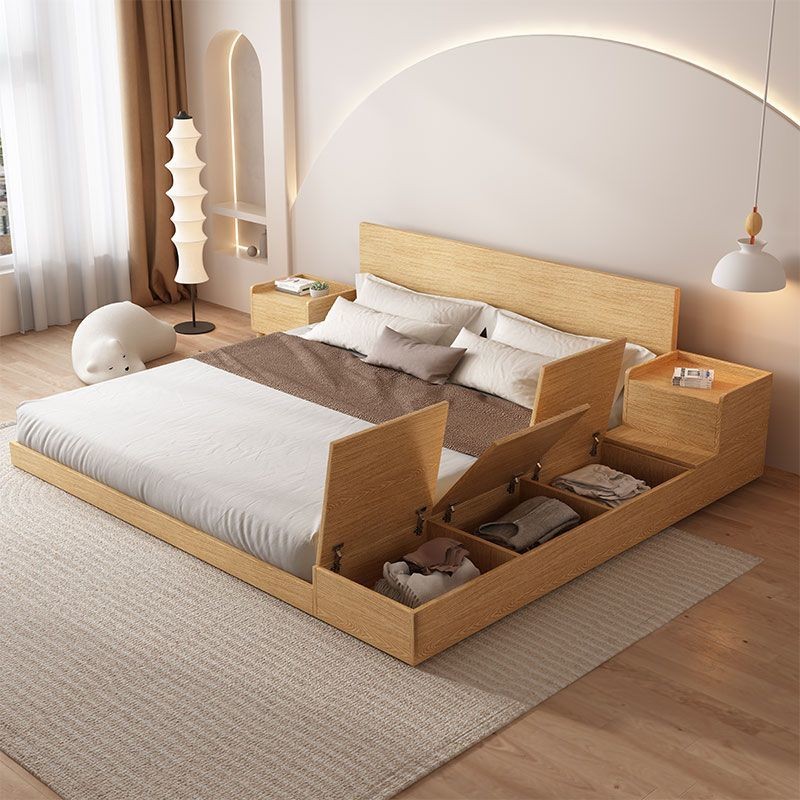 Katil tatami gaya berkrim gaya Jepun moden dan sederhana single double ...