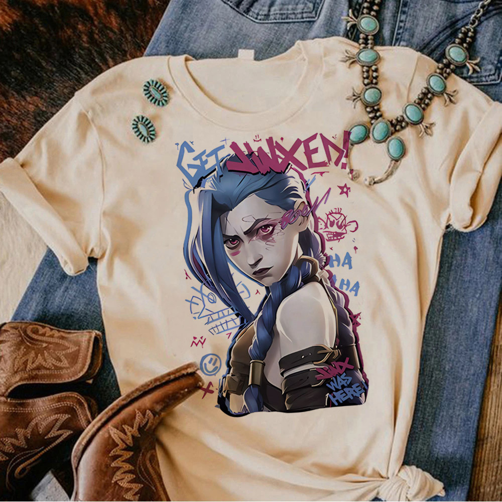 Arcane Jinx t shirt female Y2k Gothic Psychedelic Pop Culture top tees ...