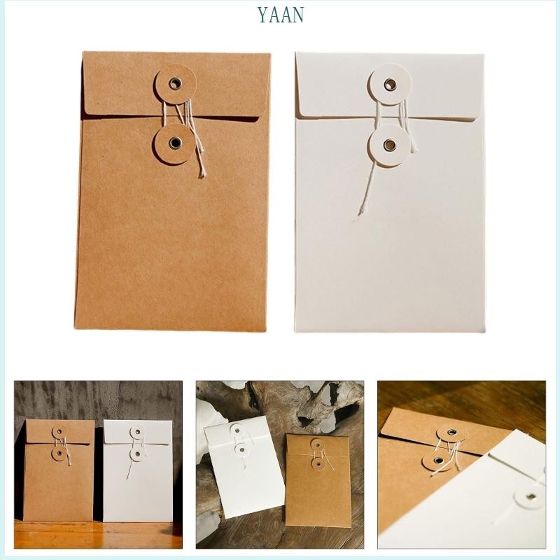 YAAN 20Pcs pack Paper Envelope Vintage Envelope Pocket with Button and ...