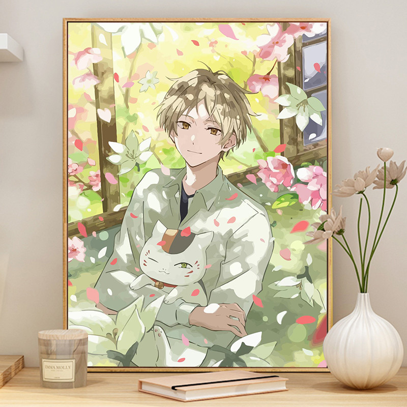 Buku Kawan Natsume Kartun Anime Periferi Lukisan Minyak Digital Lukisan ...