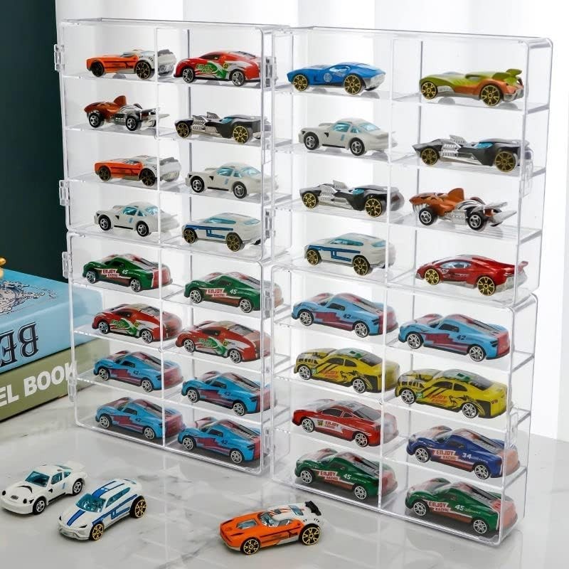 1:64 Scale Acrylic Car Display Case Toy Cars Storage Box Organizer Car ...