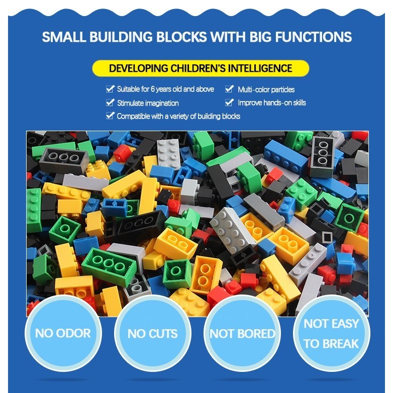 WG 500/1000pcs Kids DIY Bricks Building Block Creative Educational Toys ...