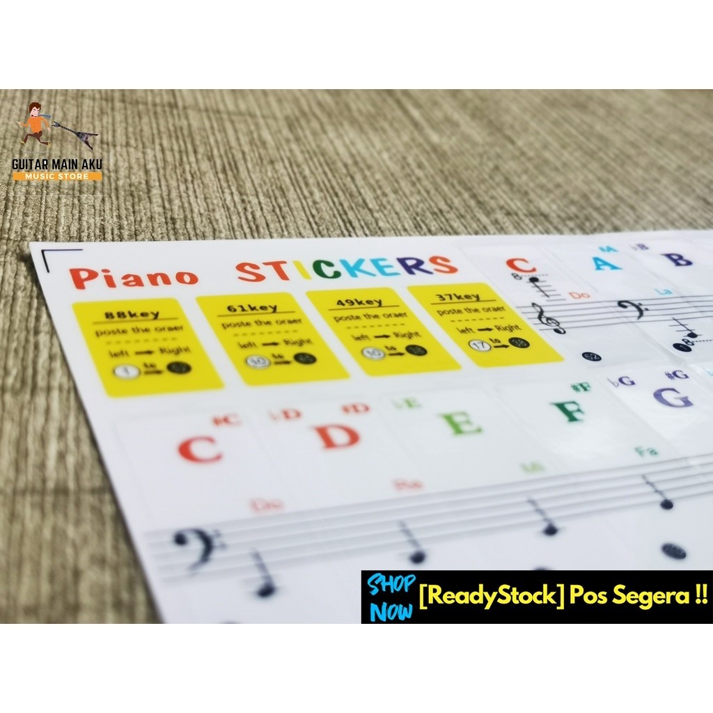🎼Pos Segera🎸 Colorful Keyboard Piano Sticker | Shopee Malaysia