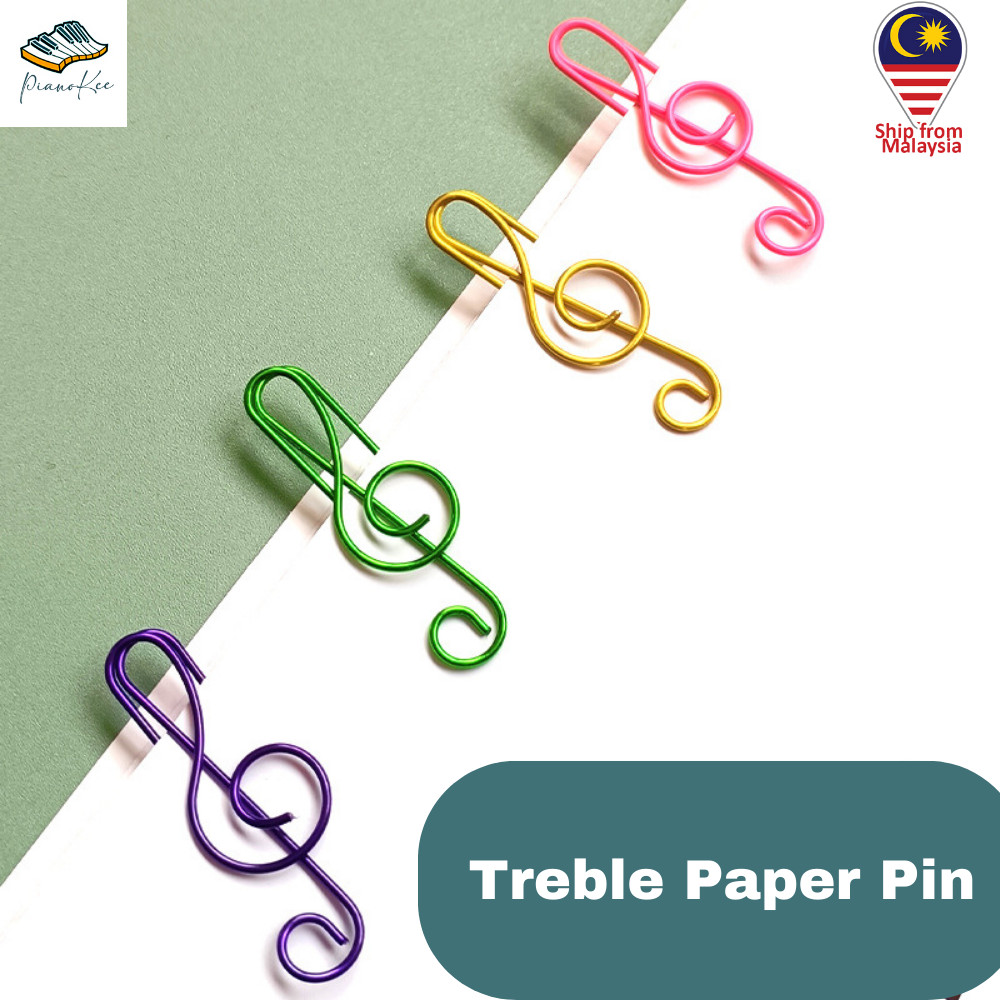 10 Pcs Set Creative Treble Shaped Metal Note Paperclip Music Stationery ...