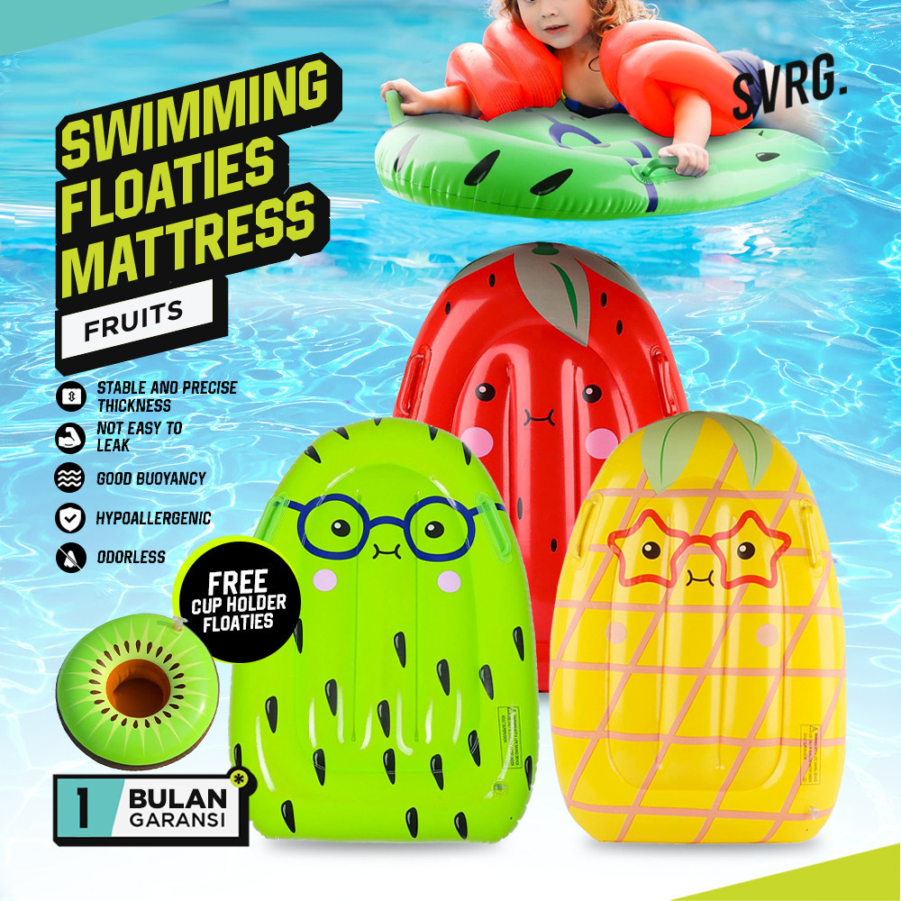 Svrg. Swimming Floaties Fruits Mattress For Kids (FREE CUP HOLDER ...
