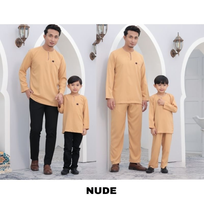 [Nude] kurta & baju melayu teluk belanga dewasa & kanak kanak baju raya ...