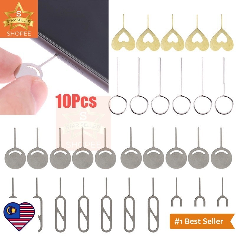 (MW)10/20Pcs Universal Stainless Steel Cell Phone Sim Card Tray Ejector ...