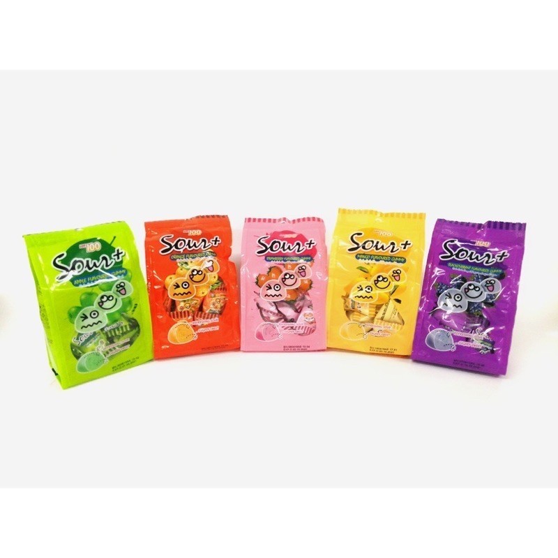 Lot 100 sour candy 100g ｜Lot 100 assorted flavour fruit gummy candy ...