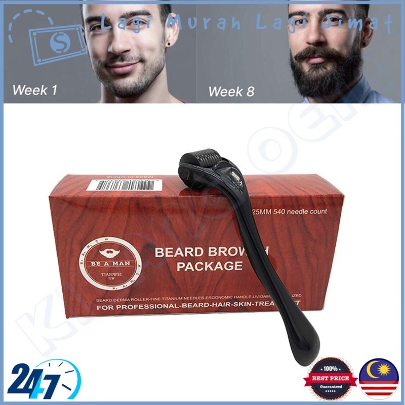 Derma Roller 0.25mm 540 Needles Beard Growth Facial Rolling Skin Care ...