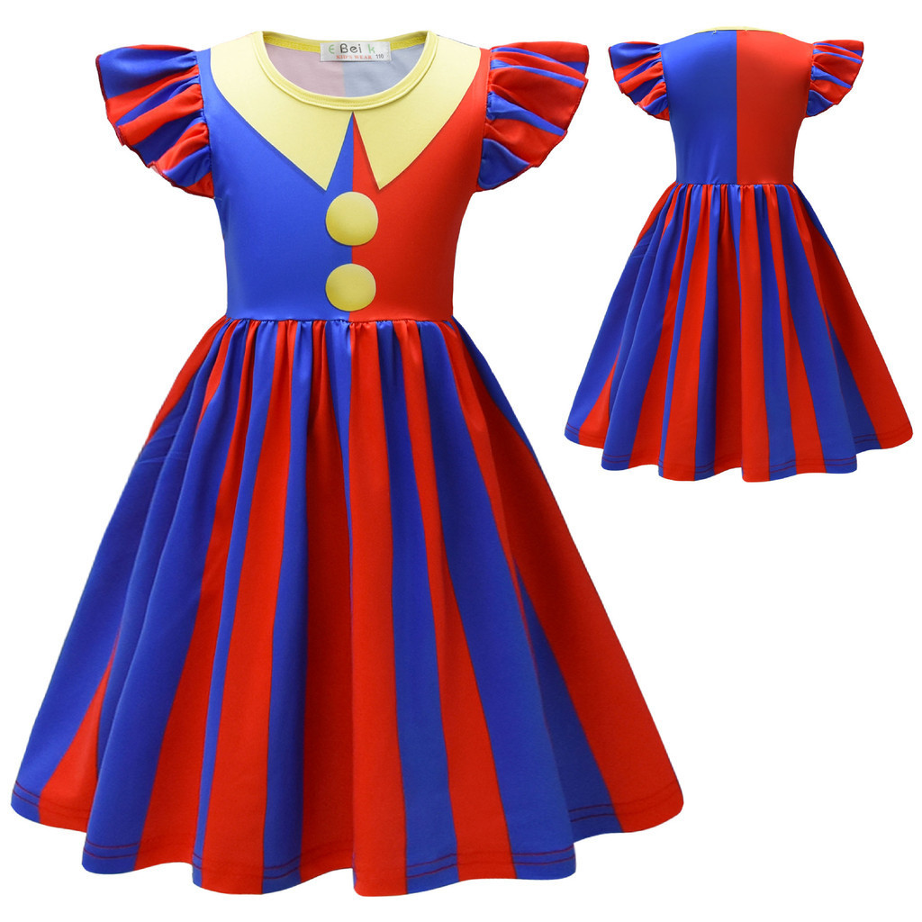 Movie The Amazing Digital Circus Princess Dress Kids Pomni Jax Clothes ...