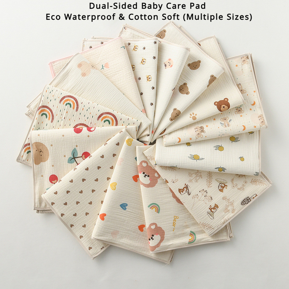 Dual-Sided Baby Care Pad - Eco Waterproof & Cotton Soft (Multiple Sizes ...
