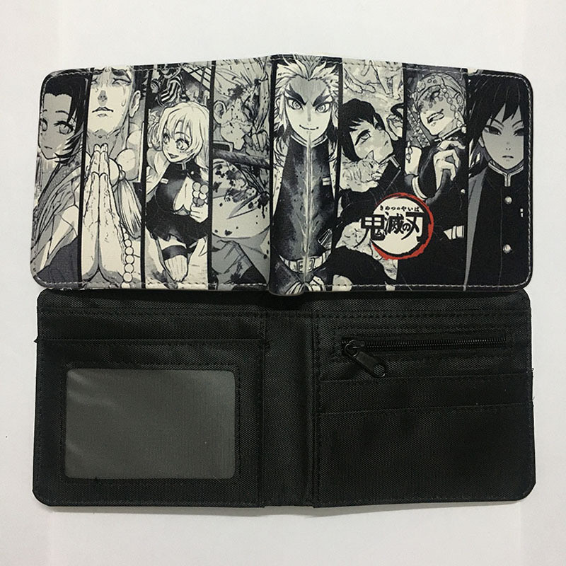Anime Demon Slayer Tanjirou Short Men Bifold Wallets Colorful Nezuko ...