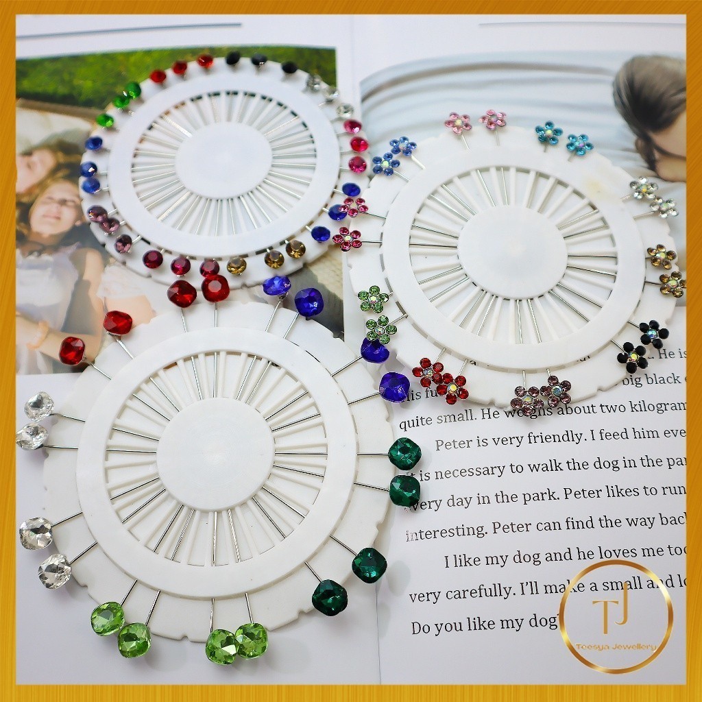 TEESYA JEWELLERY PIN A Pin Tudung Bawal Jarum Peniti Crystal Muslim ...