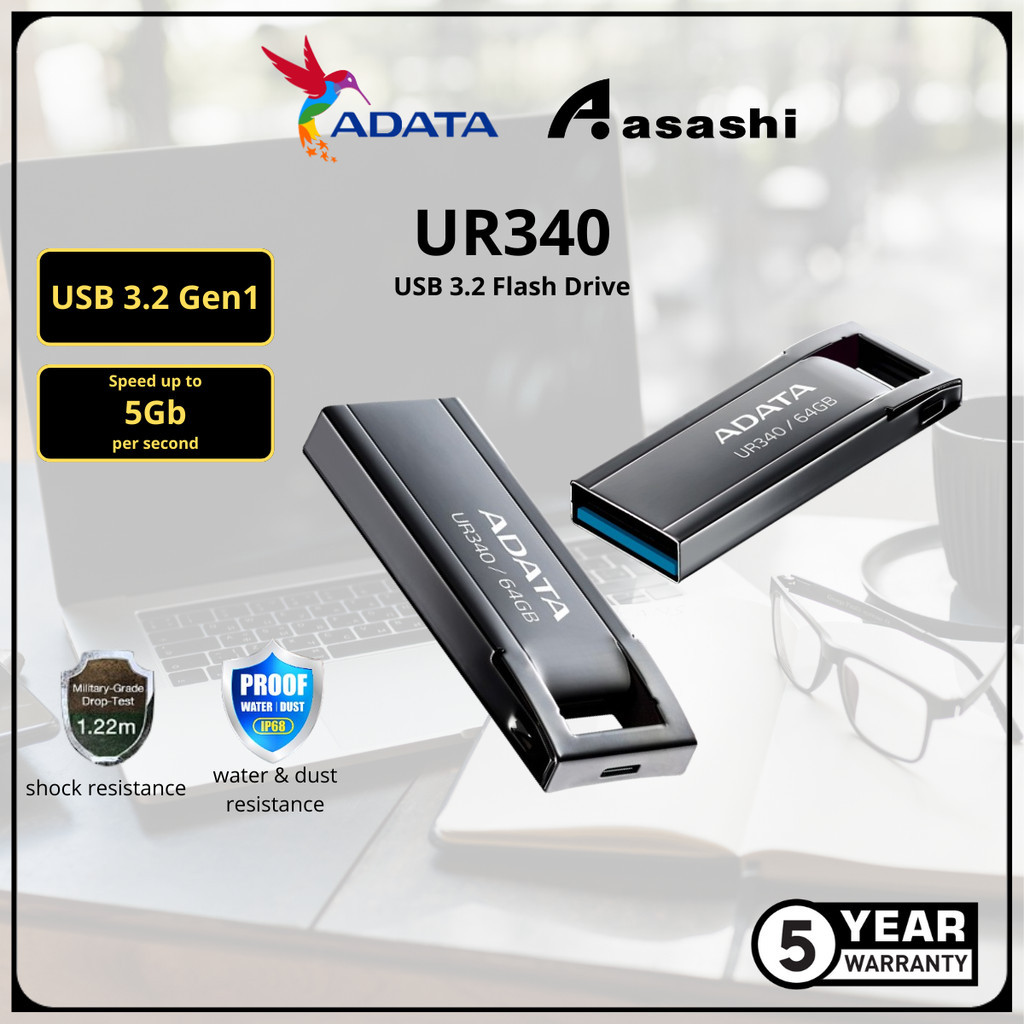 ADATA UR340 64GB / 128gb Usb3.2 Flash Drive | Shopee Malaysia