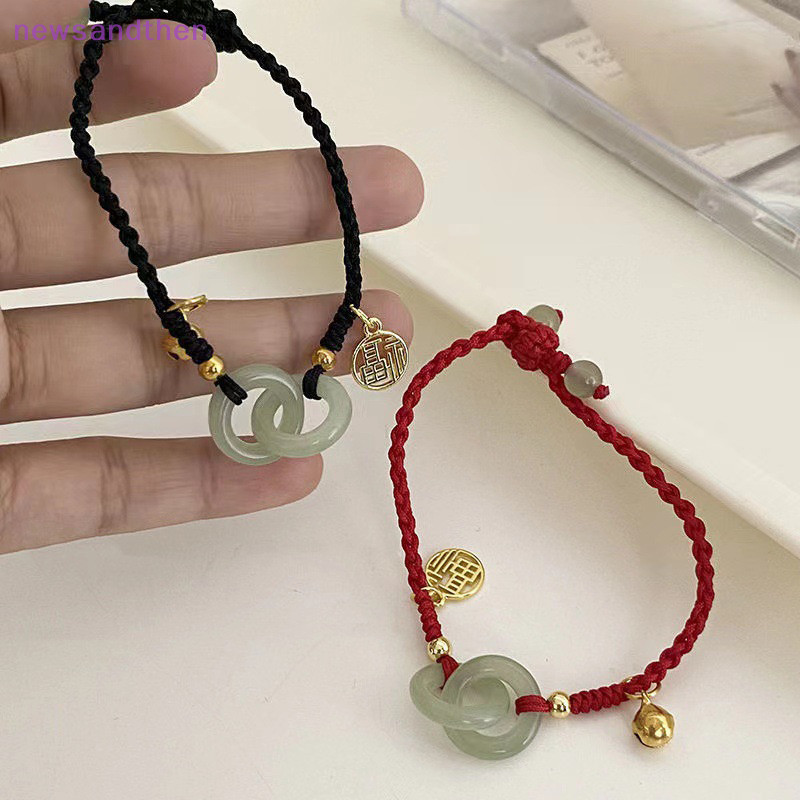 newsandthen Fu Brand Interlocking Braided Rope Bracelet Red Good Lucky ...