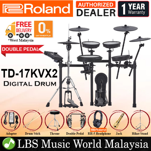 Roland TD-17KVX2 Digital V-Drums Electronic V Drum Package (TD17KVX2) | Shopee Malaysia