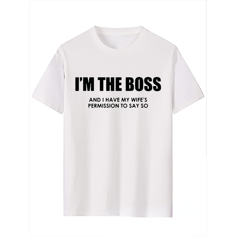 Vintage Im The Boss Men Printed T Husband Wife Rules Novelty Idea ...