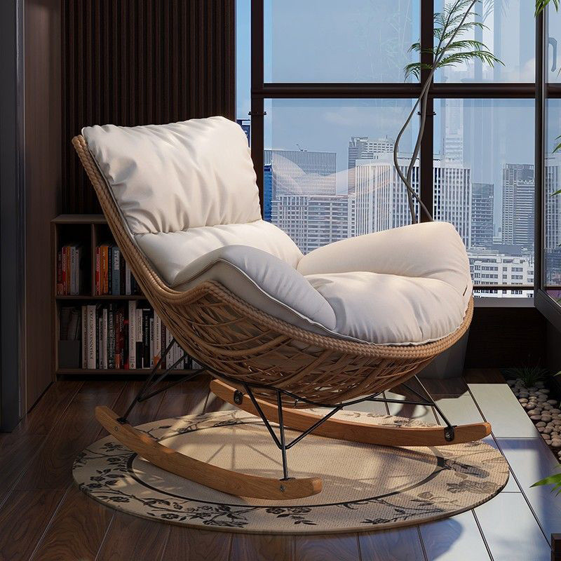 Rocking Chair Recliner Rocking Chair Enlarged and Widened Rattan Woven ...