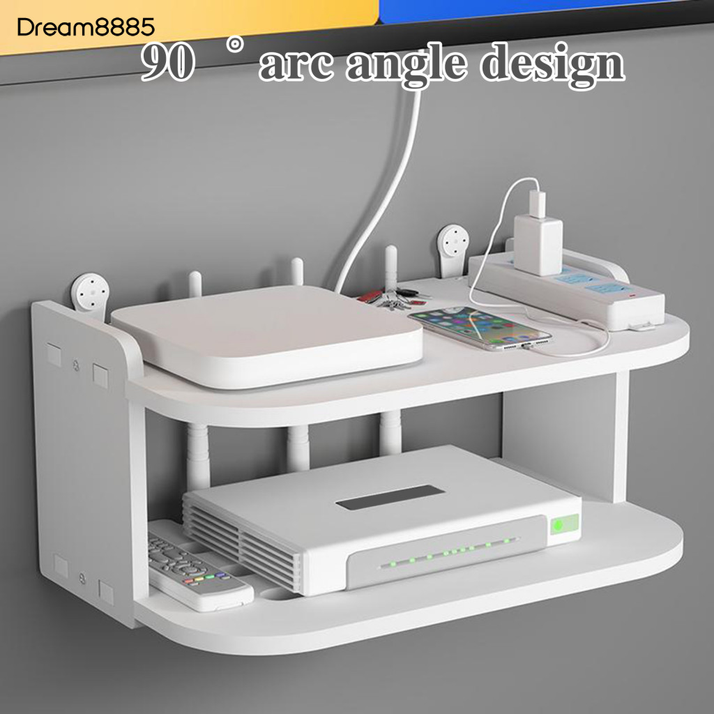 Durable Wall Shelf Creative Router Stand Double-layer Wall Mount Shelf ...