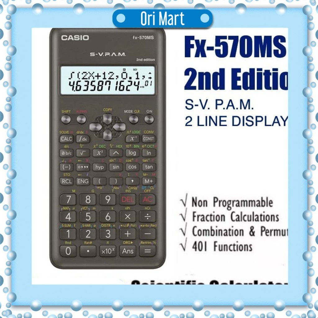 Second Edition FX 570MS Casio Calculator Saintifik Kalkulator | Shopee ...