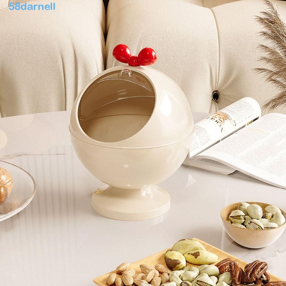 DARNELL Mini Trash Can, Plastic Beige Garbage Cans, Multifunctional ...