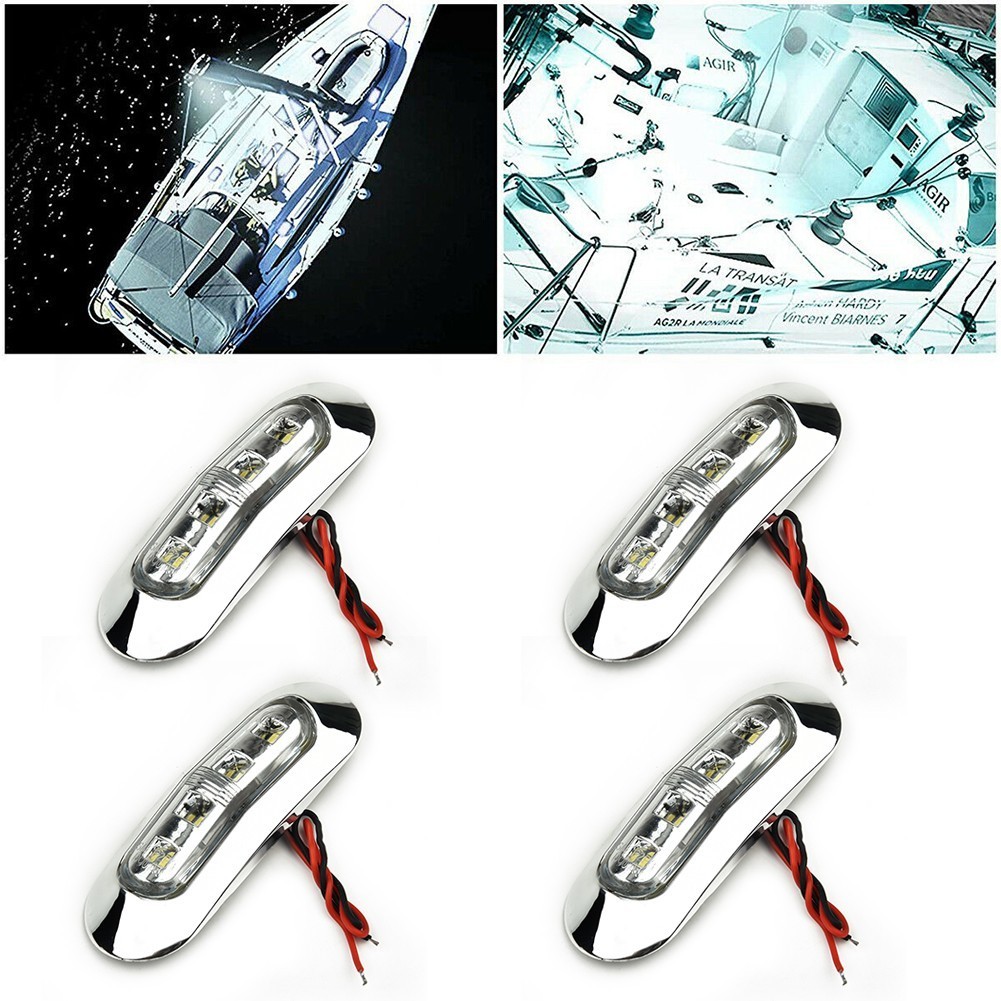 [WELV] 4x Marine Boat LED Courtesy Lights Cabin Deck Walkway Stair ...