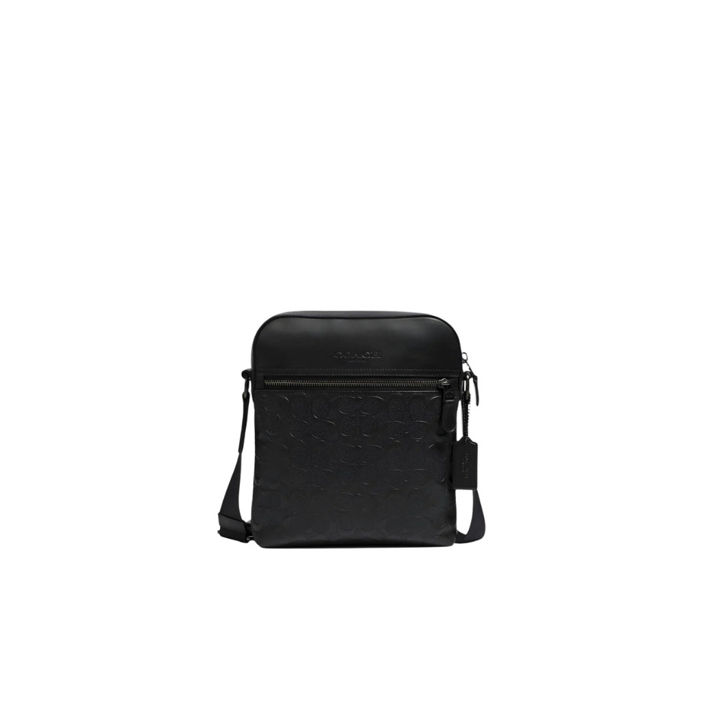 Coach Signature Houston 4009 Flight Crossbody Bag In Black | Shopee ...