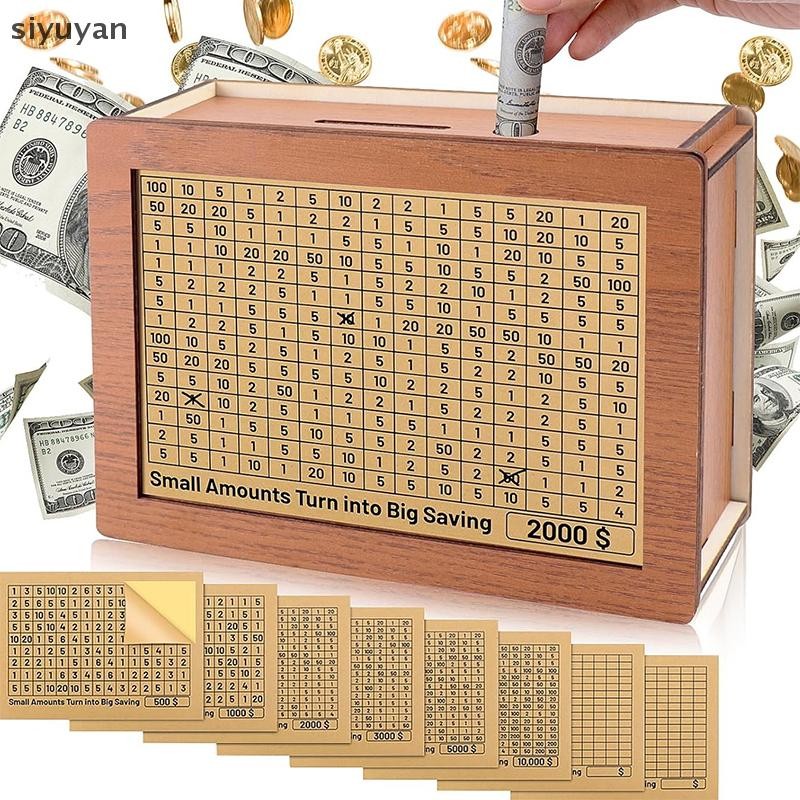 Si 1000/2000/3000/5000/10000 Euro Dollar Money Box Piggy Bank Wood ...