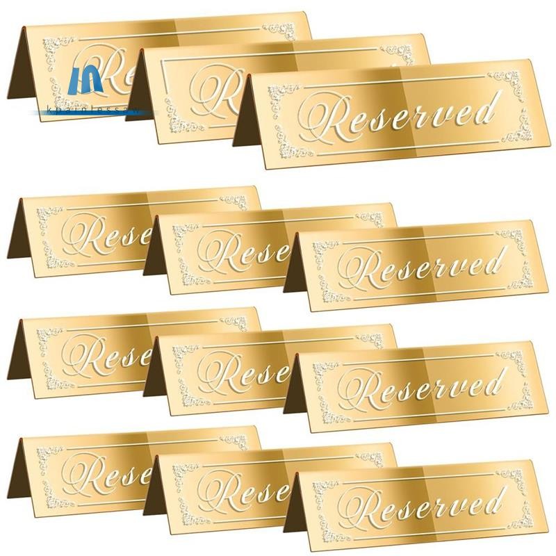 12PCS Reserved Table Signs, Gold Reserved Signs for Wedding, Acrylic ...
