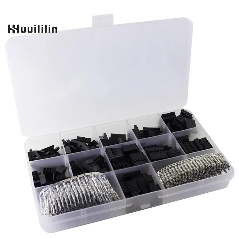 620Pcs Dupont Connector 2.54mm,Dupont Cable Jumper Wire Pin Header Housing Kit,Male Crimp Pins ...