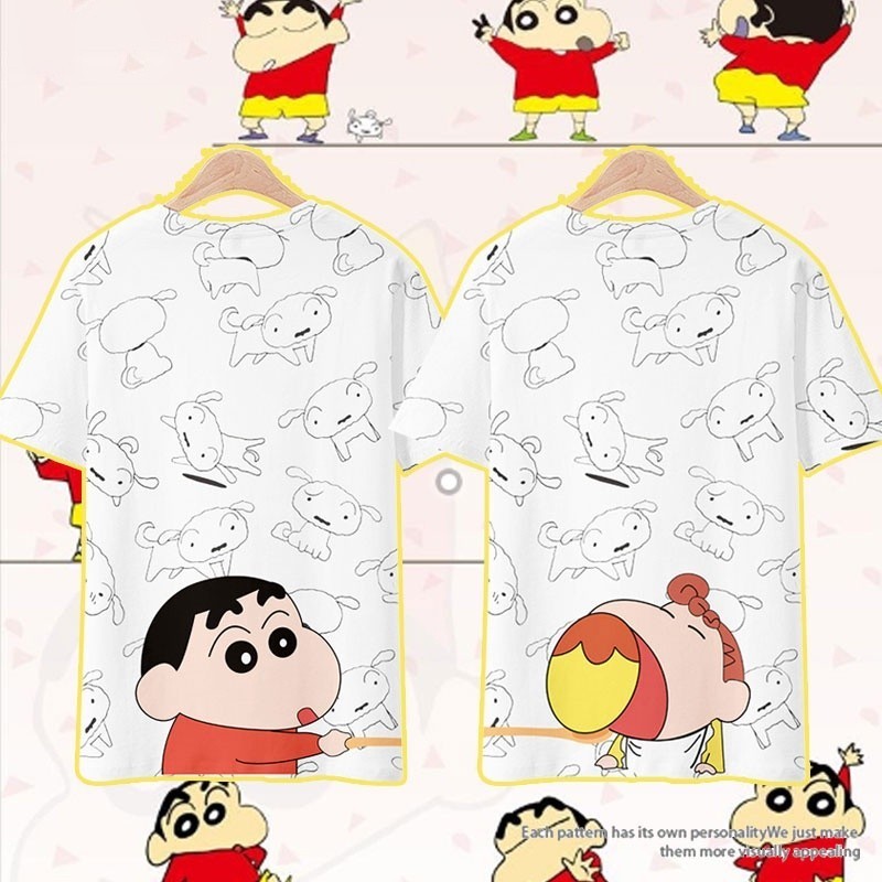 Summer Men's Couple Anime Short Sleeve Crayon Shin Chan Product Same T ...