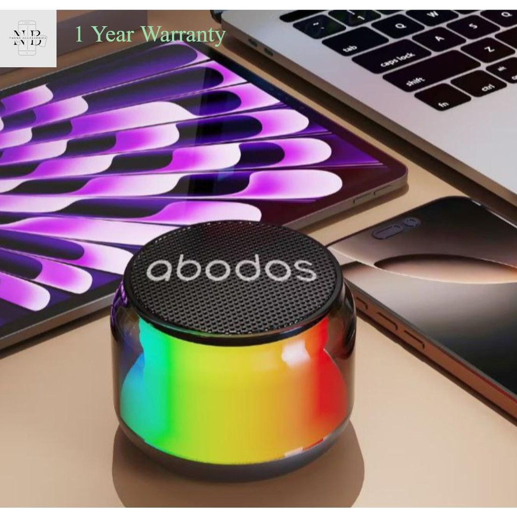 Abodos Mini Speaker SUBWOOFER RGB Light Bluetooth HIFI Stereo Wave ...