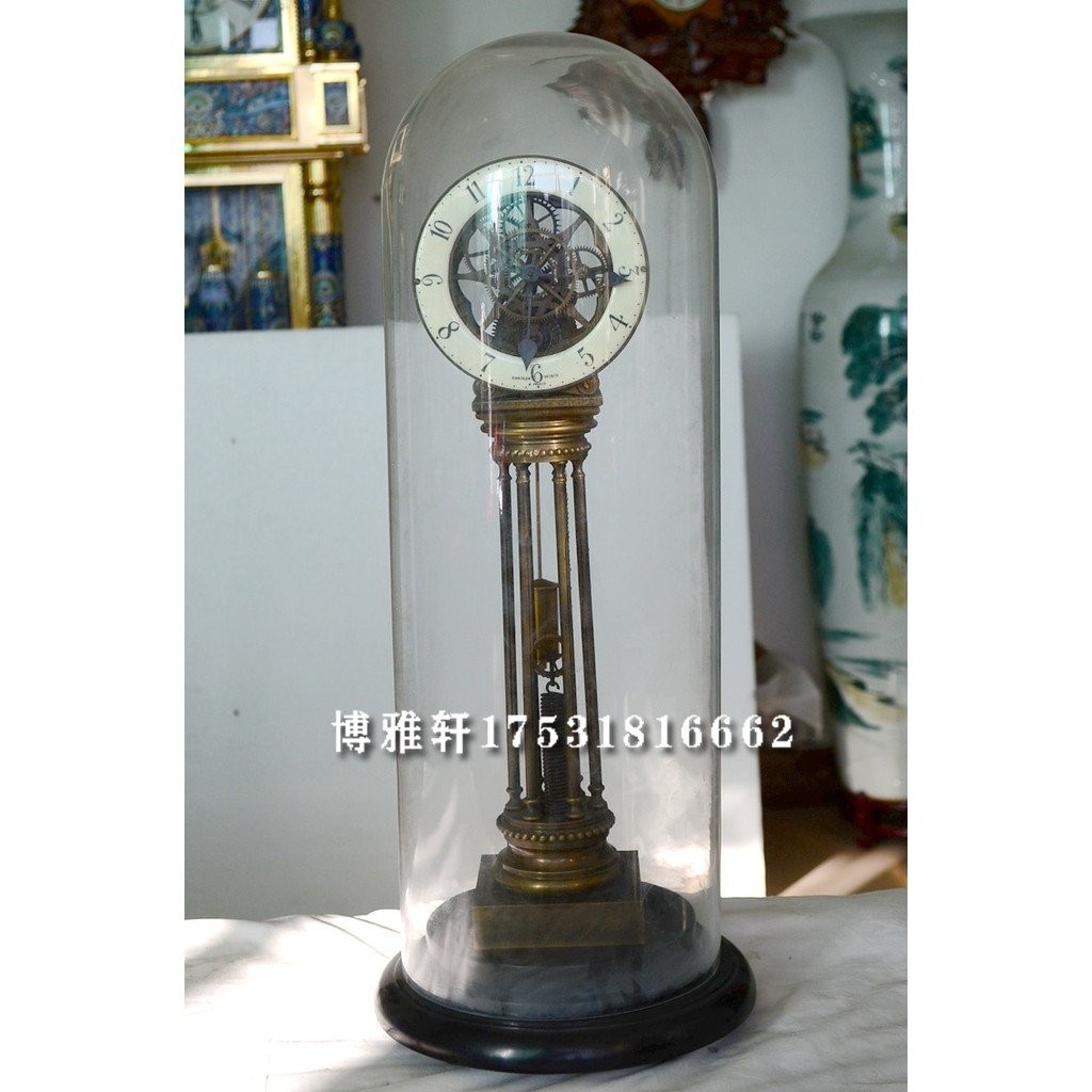 Clock Pure Copper Mechanical Tension Spring Table Clock Glass Cover ...