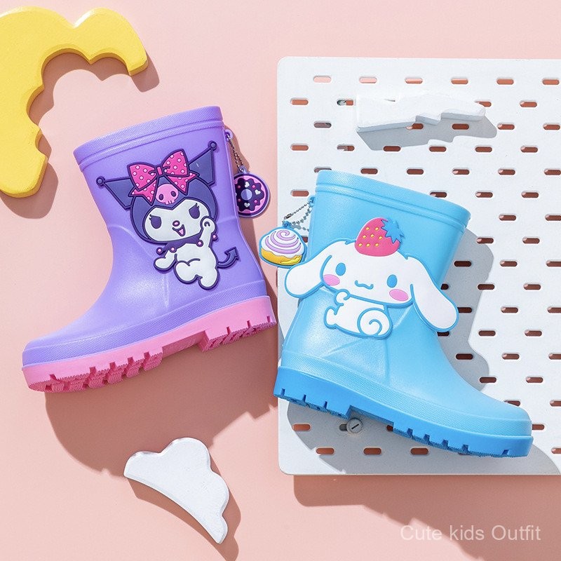 Sanrio Children Rain Boots Cartoon Kuromi Hello Kitty Baby Girl Middle ...