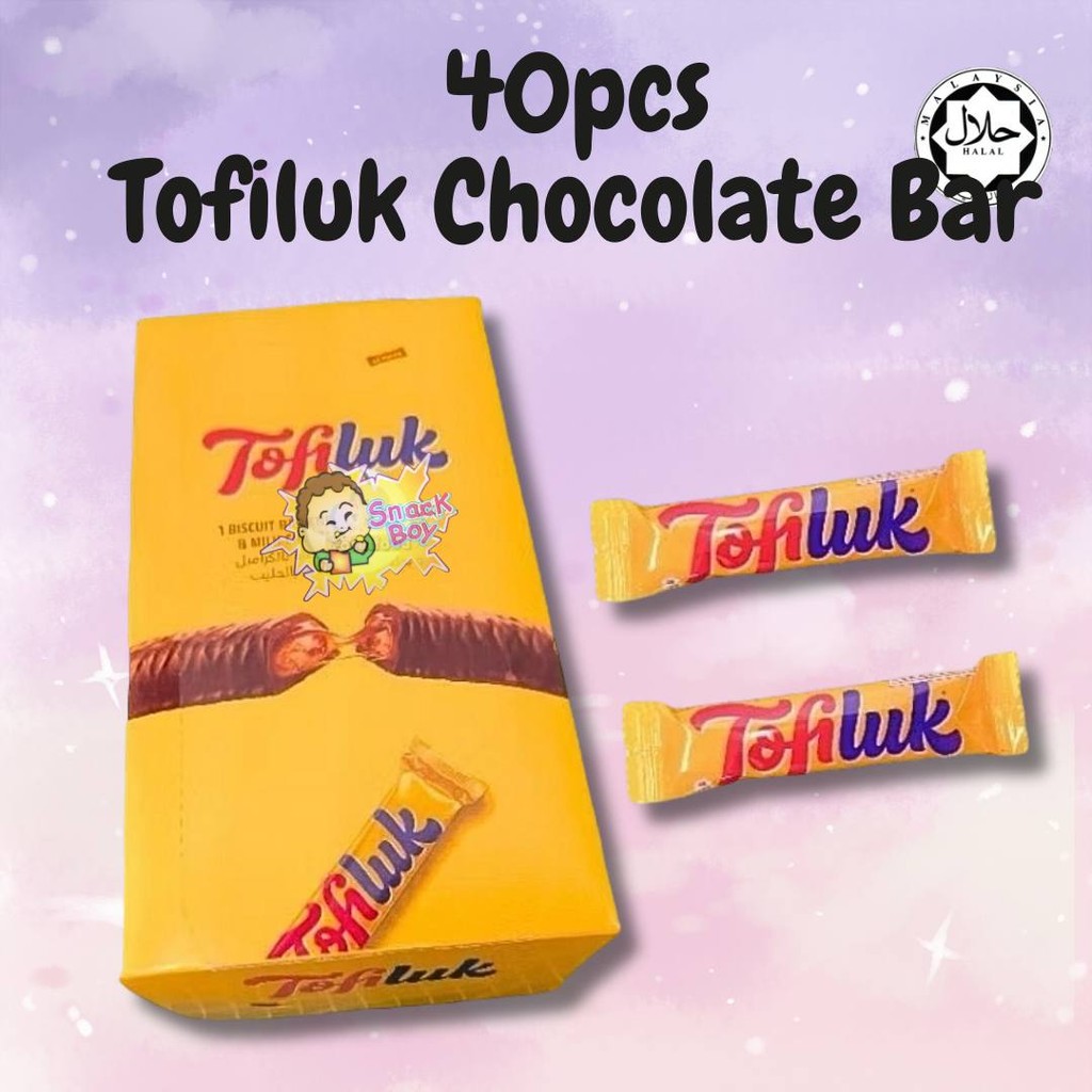 40pcs Tofiluk Caramel Crunch Chocolate Bar Crunchy / Tofiluk Chocolat ...