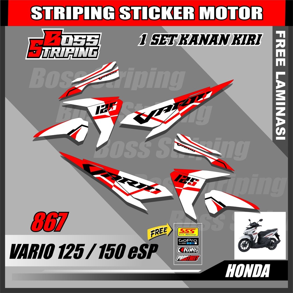 Striping sticker Vario Led Old 125 - 150 cc sticker list semi full body ...