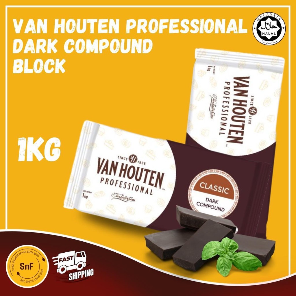 Van Houten Professional Dark Chocolate Block Compound Chocolate Easy ...