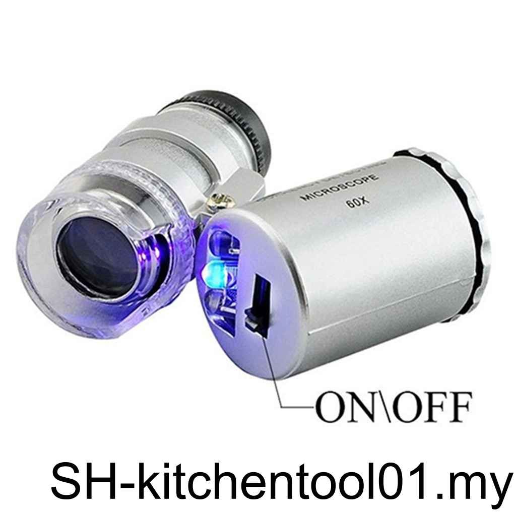 1/2/3/5 60X Focus Adjustable Magnifying Glass Jewelers Pocket Size ...